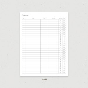Wish List, Bucket List, Shopping Tracker Digital Planner Template for ...