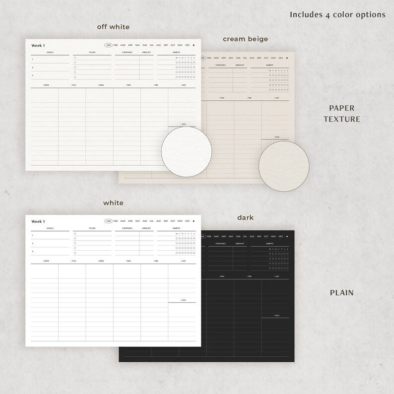 Weekly Overview Digital Planner Template for Goodnotes Ipad, Monthly ...