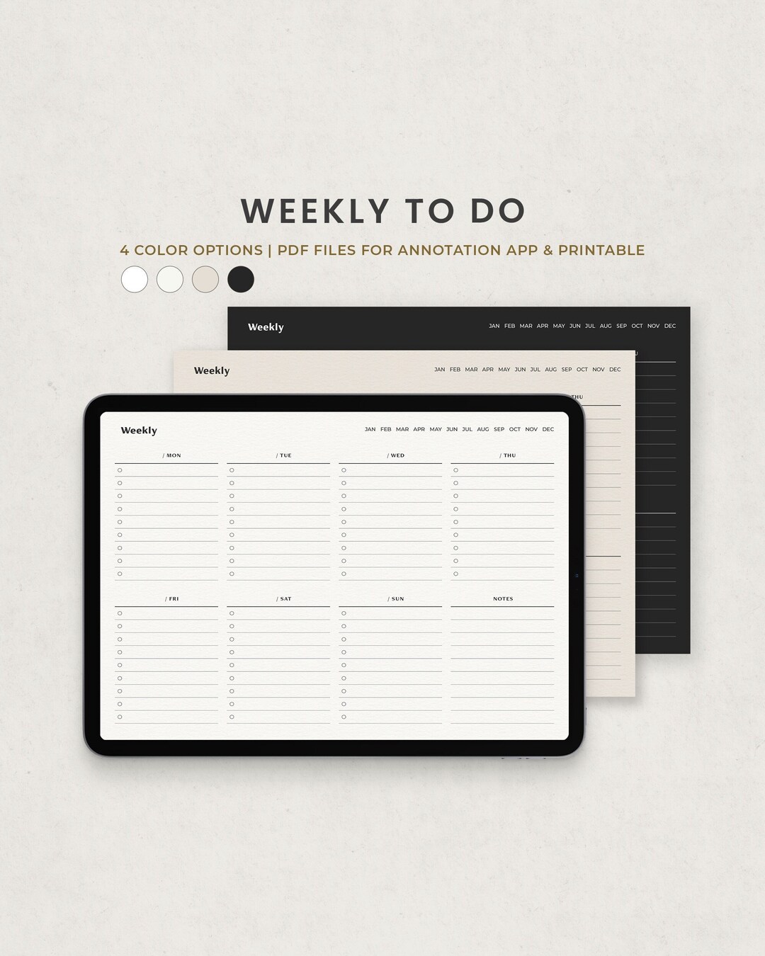 Weekly to Do List Digital Planner for iPad Goodnotes, Weekly Checklist ...