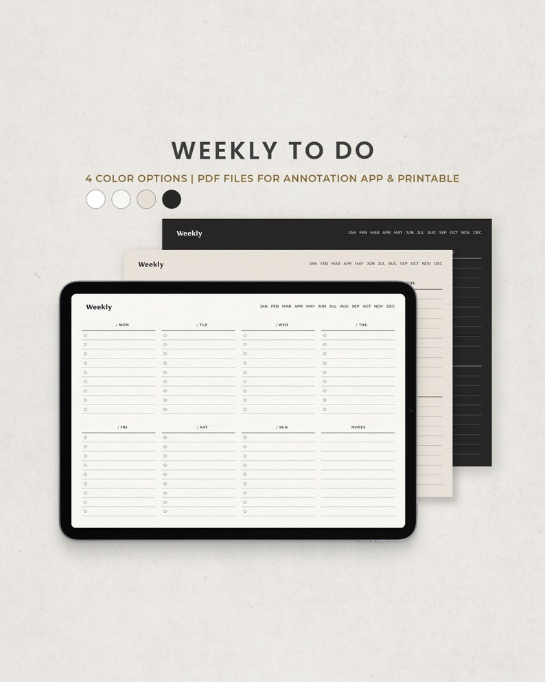 Weekly to Do List Digital Planner for Ipad Goodnotes Weekly - Etsy