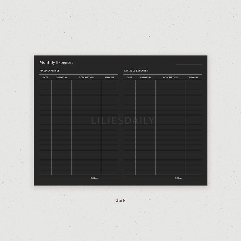 Monthly Expenses, Daily Expense Tracker, Landscape Digital Bill Payment ...