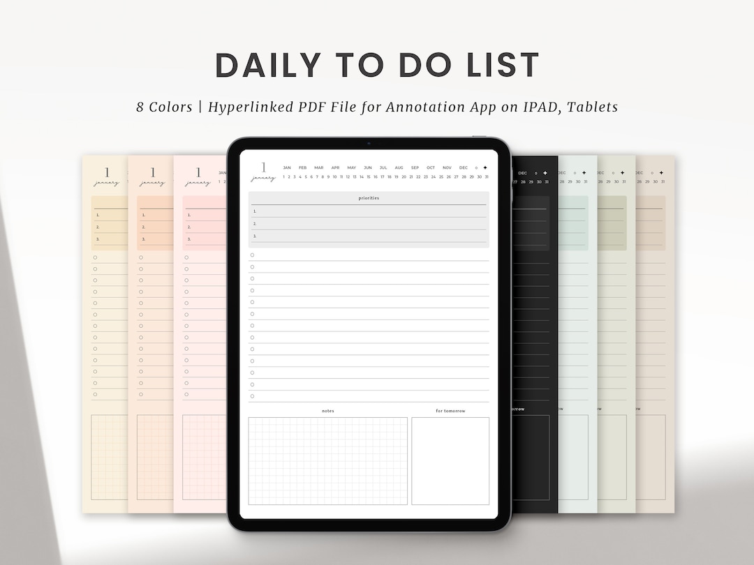Digital to Do List Planner, Goodnotes Daily Priorities Task List ...
