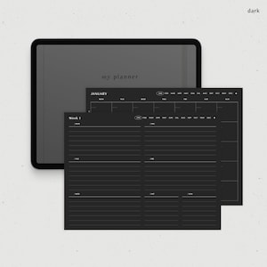 Weekly Planner Digital Goodnotes iPad Notability, Undated Minimal Lined ...