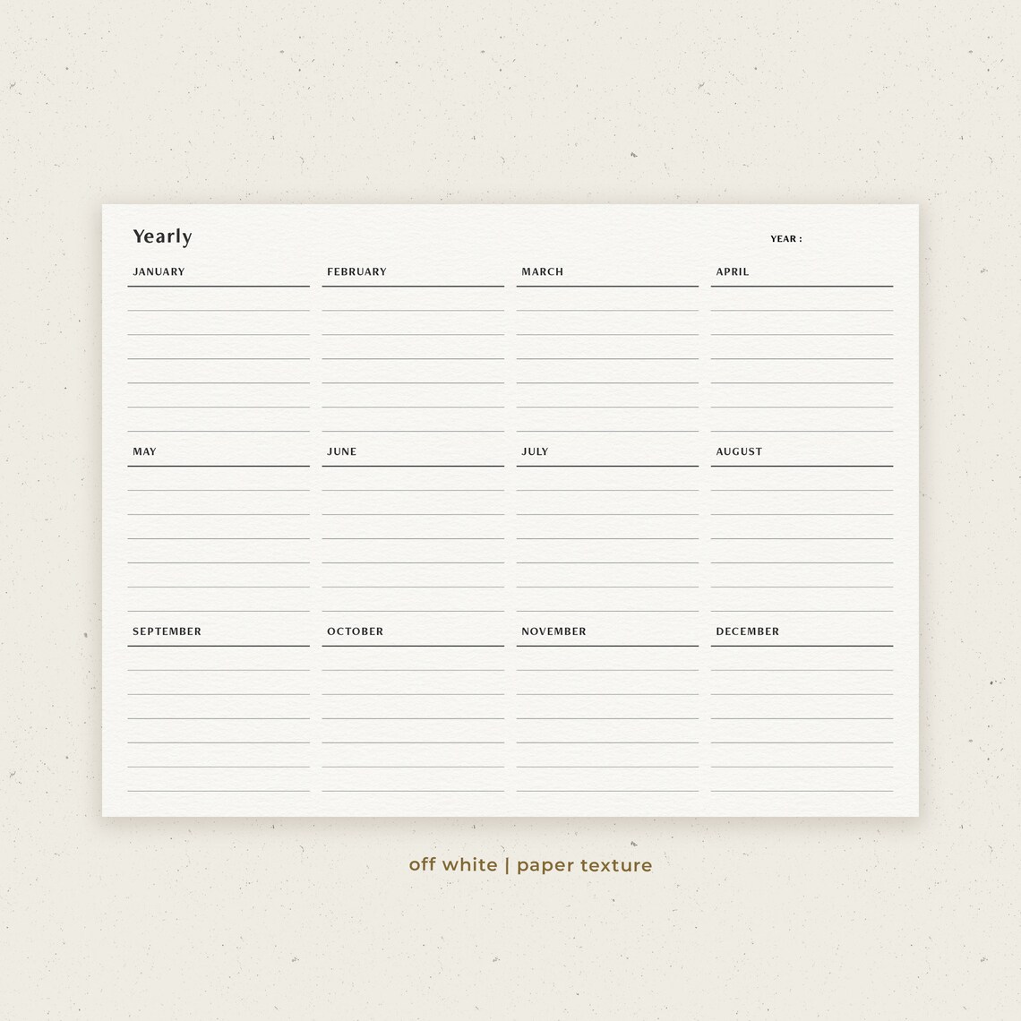 Year at a Glance Digital Planner Yearly Overview Planner for | Etsy