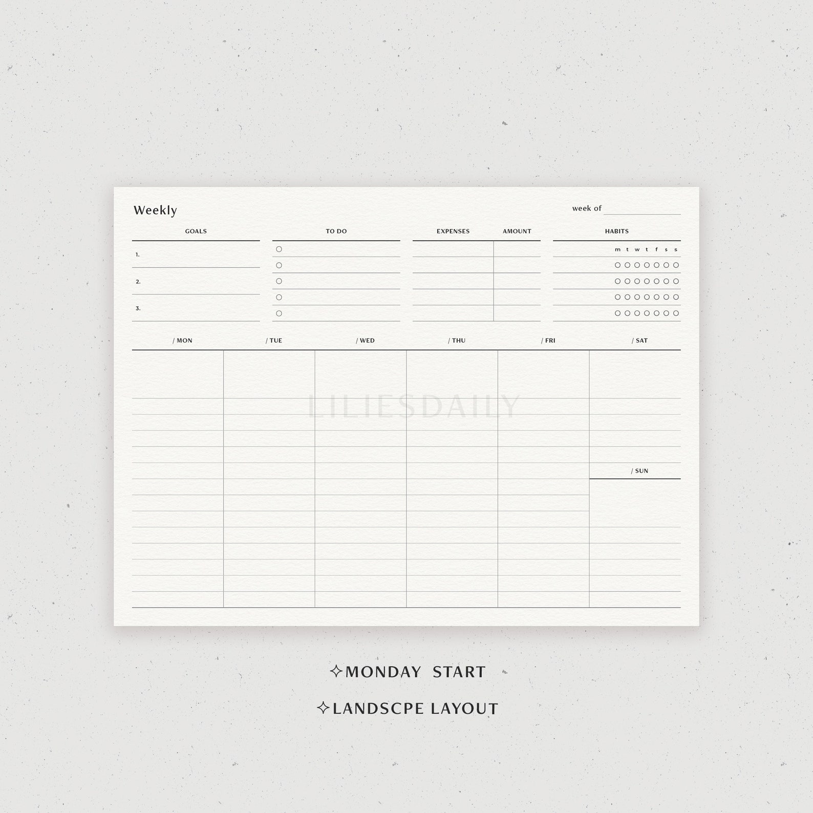 Weekly Overview Digital Planner Template for Goodnotes Notability iPad ...