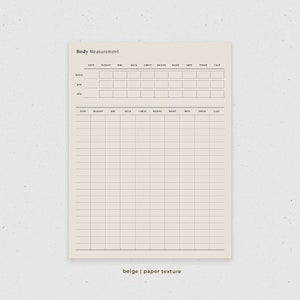 Body Measurement Tracker, Weight Loss Log, Diet Planner Digital ...