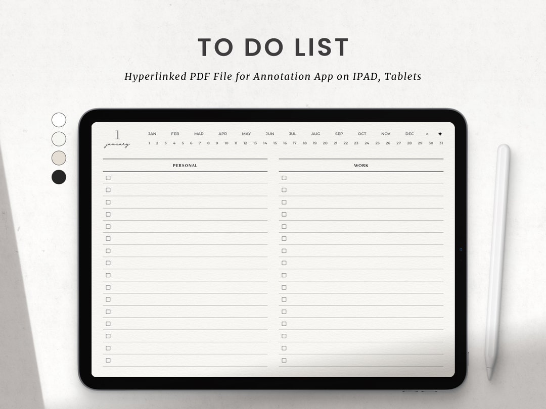Digital Daily to Do List, Personal Work Task Checklist Planner for ...