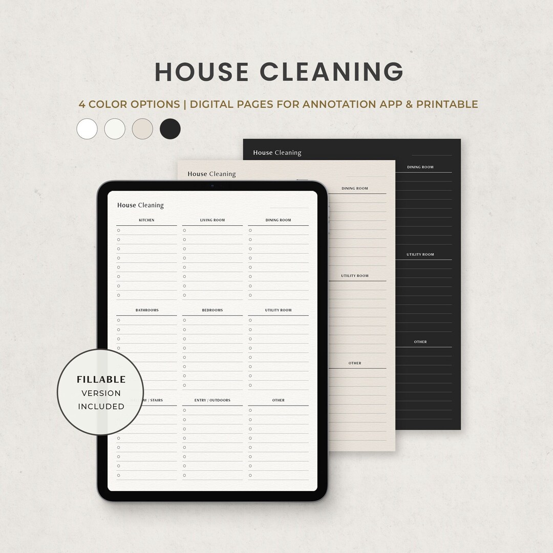 House Cleaning Checklist, Editable Cleaning Planner Digital Template ...