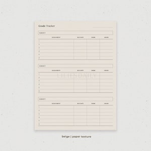 Grade Tracker, Assignment Log, Homework Student Digital Planner ...