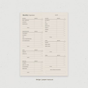 Monthly Expenses, Bill Tracker, Budget Digital Planner Template for ...