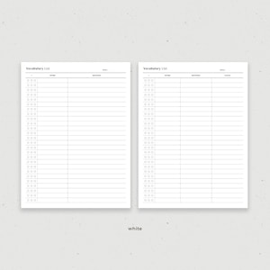 Vocabulary Note, Word Notes, Language Learning Study Note Digital ...