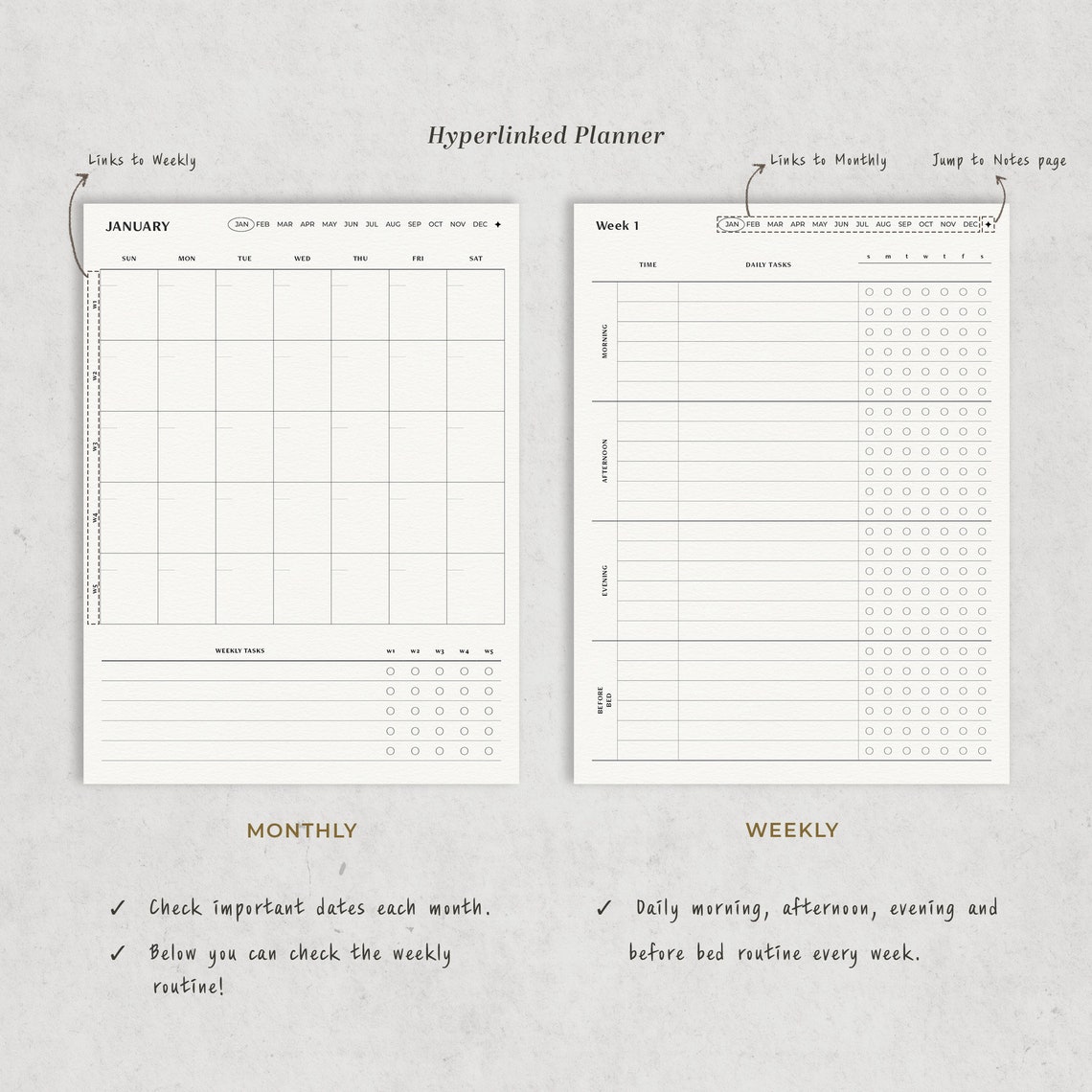 Daily Weekly Routine Planner Morning Afternoon Night Habit - Etsy