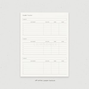 Grade Tracker, Assignment Log, Homework Student Digital Planner ...