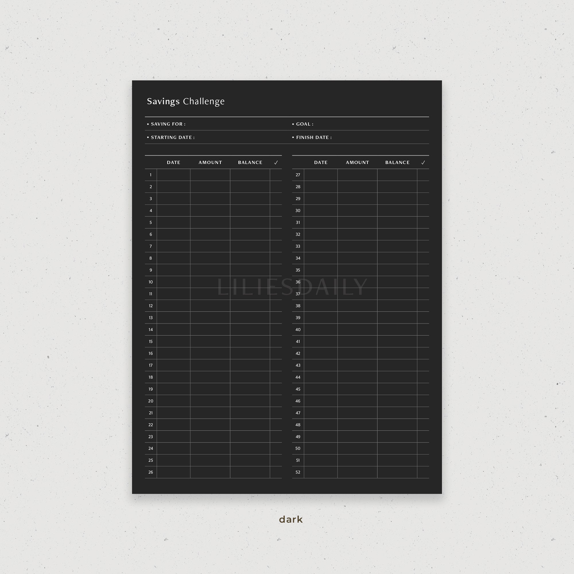 52 Week Savings Challenge, Weekly Money Challenge Tracker Digital ...