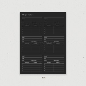 Afterpay Tracker, Digital Pay Later Log Planner, Shopping Payment Due ...