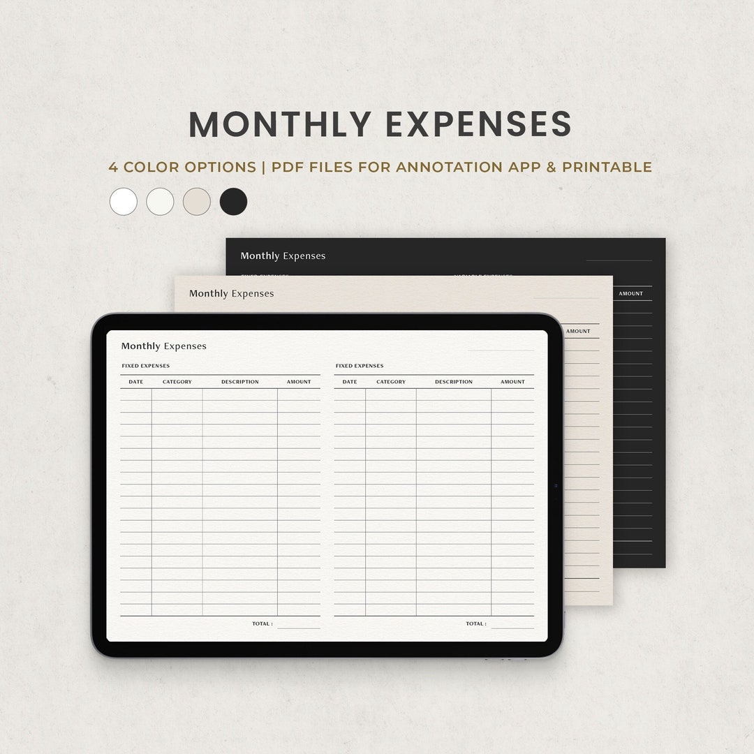 Monthly Expenses, Daily Expense Tracker, Landscape Digital Bill Payment ...
