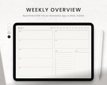 Weekly Overview Planner Printable Download instant Download - Etsy