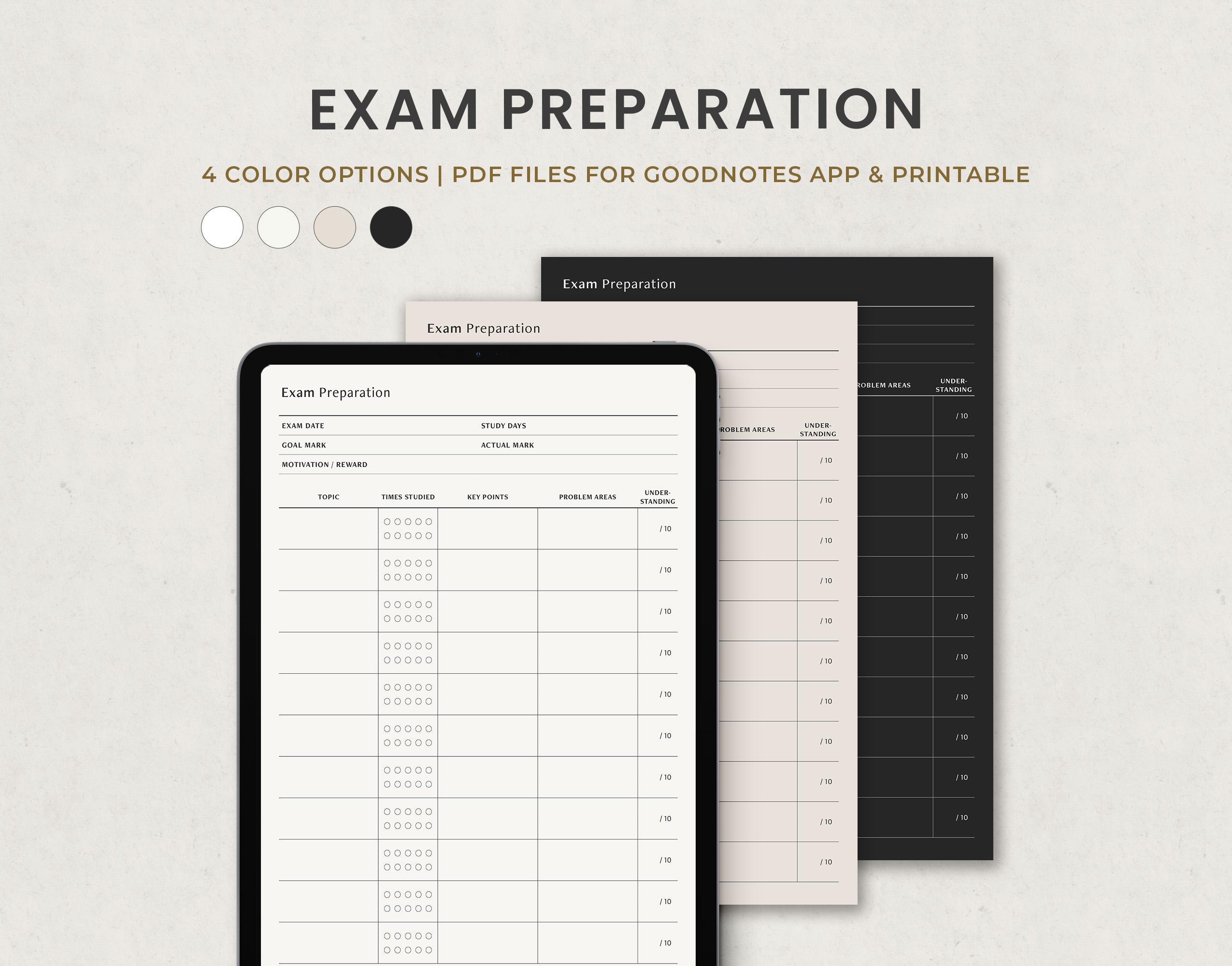 Exam Preparation, Study Tracker, Student Exam Prep, Exam Planner ...