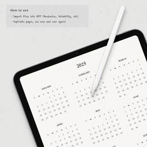 2025 Calendar, 25 Yearly Planner, Year Overview Digital Planner ...