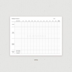 Yearly Financial Overview, Annual Income and Expense Tracker Digital ...