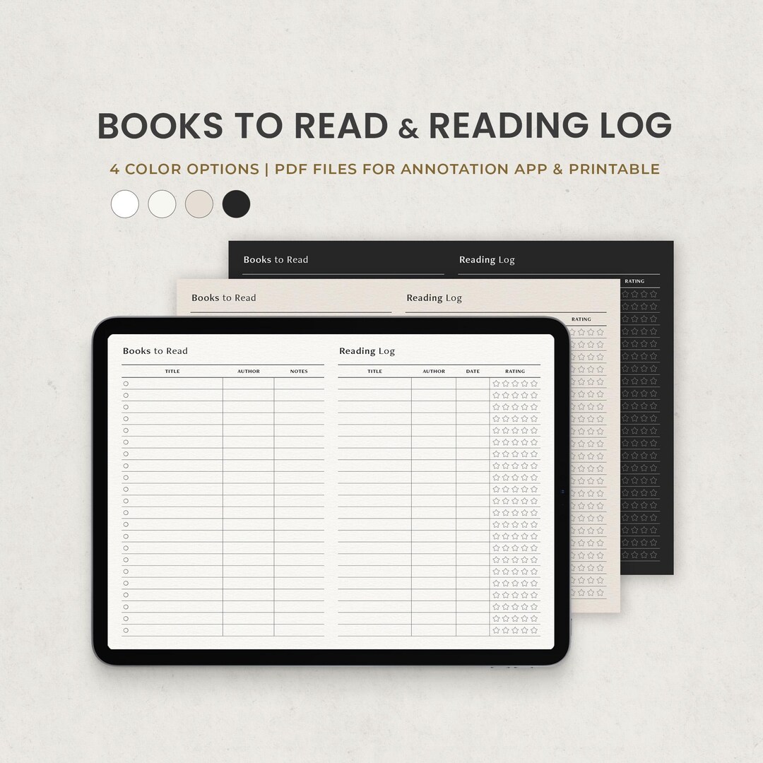 Books to Read & Reading Log Template, Goodnotes Book Tracker Digital ...