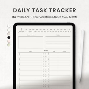 Goodnotes Task Tracker, Digital Task List Template, Daily Work to Do ...