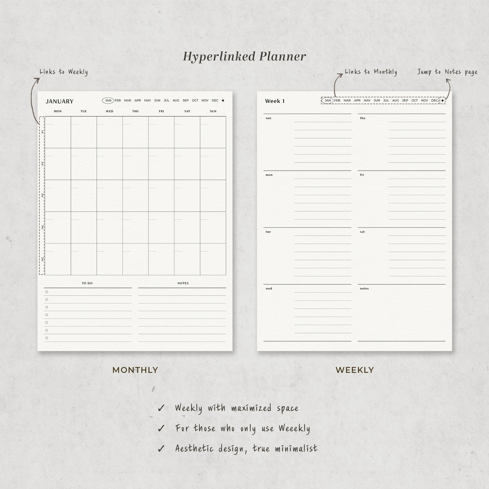 Undated Weekly Digital Planner, Goodnotes Planner, iPad Journal ...