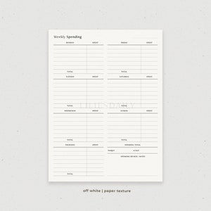 Weekly Spending Tracker, Expense Log, Weekly Budget Planner Digital ...