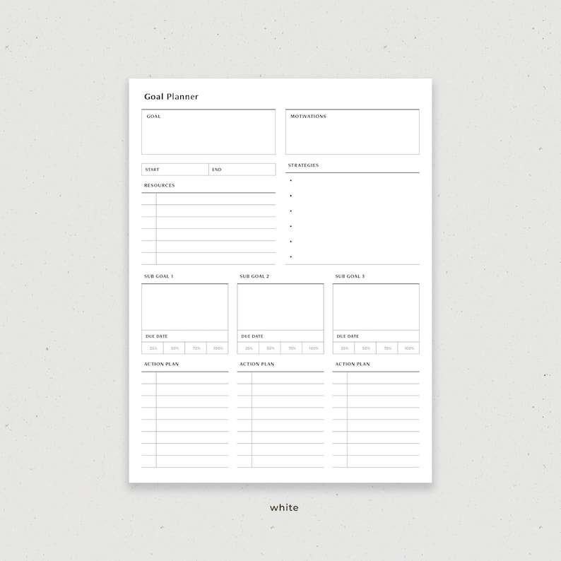 Goal Planner Goal Setting Productivity Digital Planner - Etsy