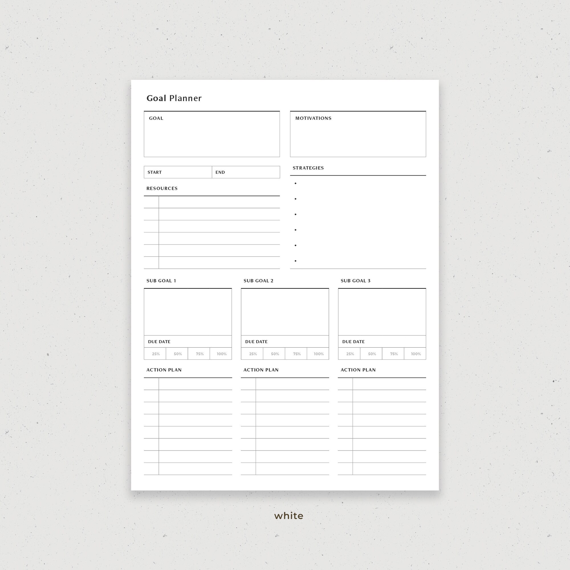 Goal Planner Goal Setting Productivity Digital Planner - Etsy