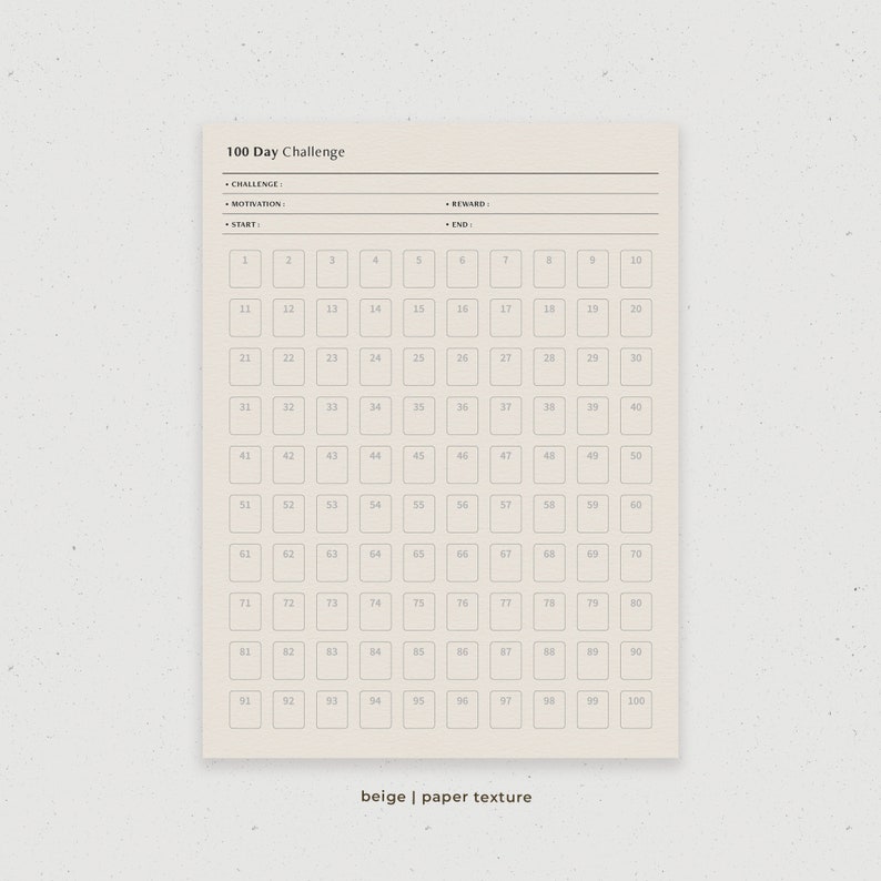 100 Day Challenge Digital Planner: Habit Tracker (PDF & Goodnotes) - Etsy