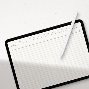 Digital Daily Lined Journal, Goodnotes Minimalist Journal, Landscape ...