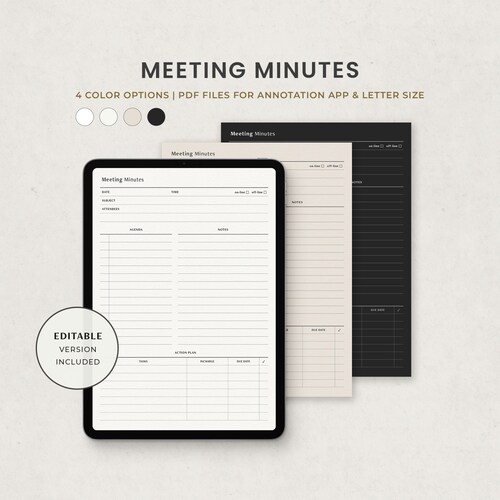 Meeting Notes Ipad Forms - Etsy