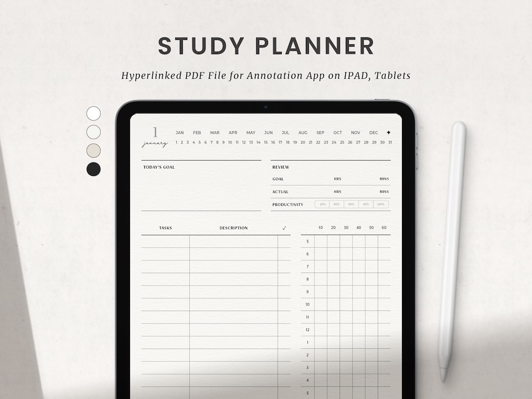 Daily Time Blocking Planner, Digital Study Planner for Goodnotes Ipad ...