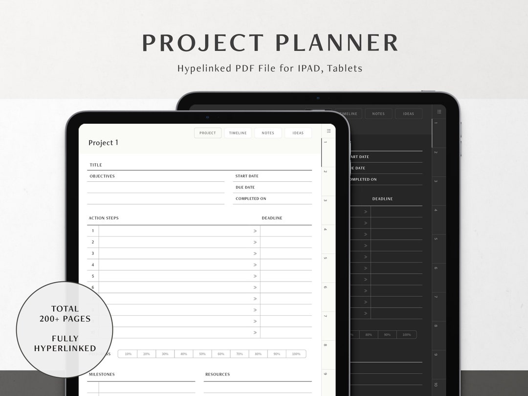 Digital Project Planner, 2025 Goodnotes Business Planner With Timeline ...