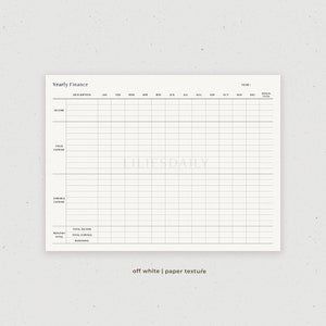 Yearly Financial Overview, Annual Income and Expense Tracker Digital ...