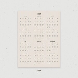 2025 Calendar, 25 Yearly Planner, Year Overview Digital Planner ...