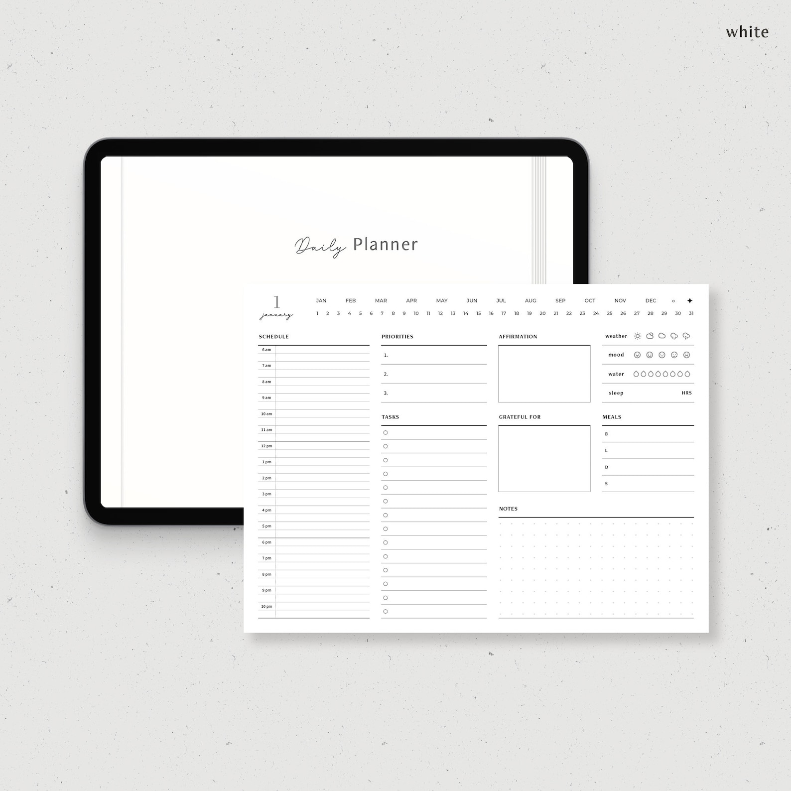 Digital Daily Planner for Goodnotes Notability, Minimalist Daily ...