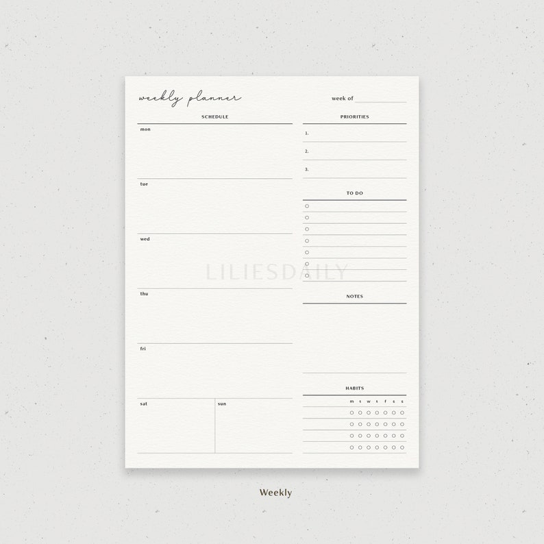 Daily Weekly Monthly Planner Bundle Digital Planner Template - Etsy