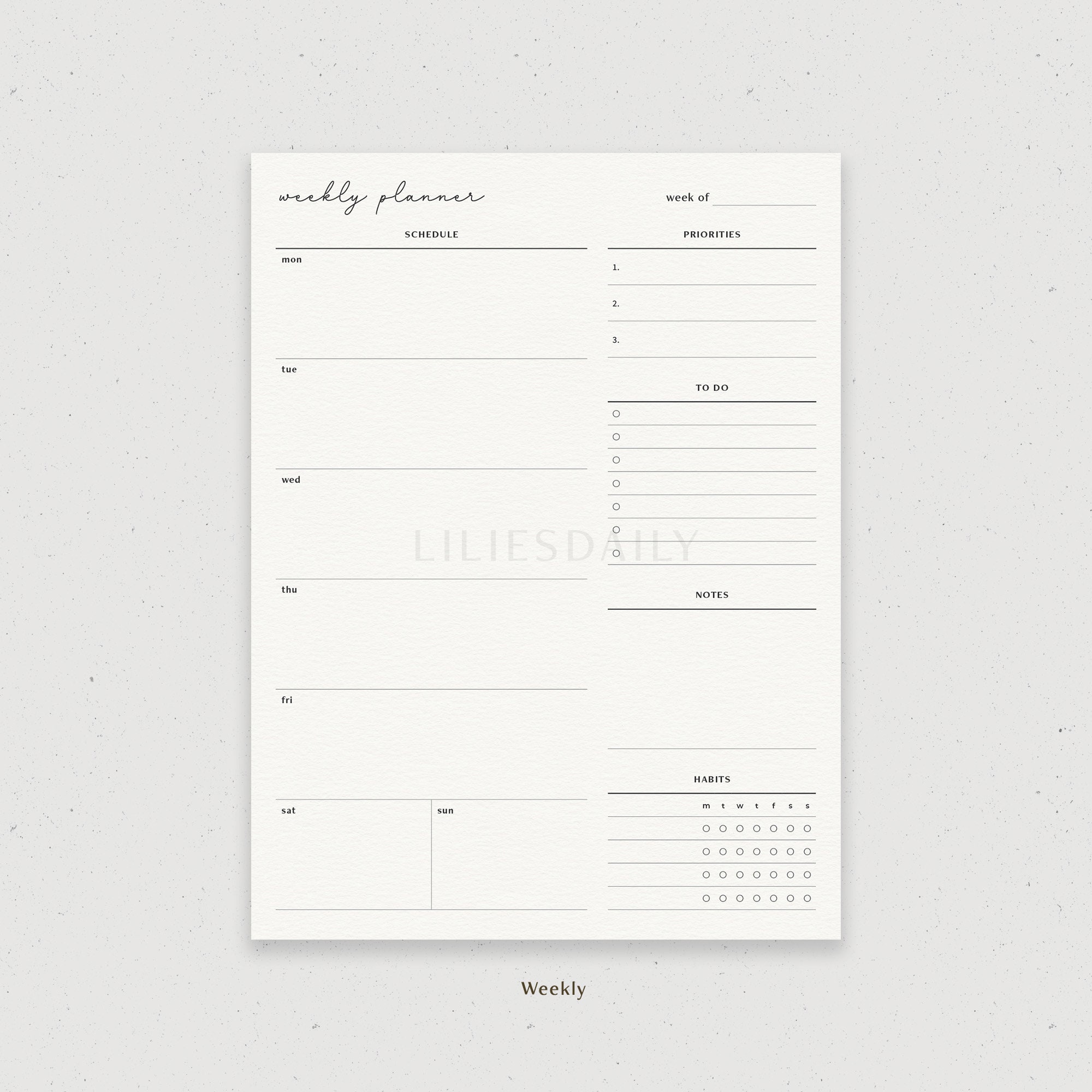 Daily Weekly Monthly Planner Bundle Digital Planner Template - Etsy