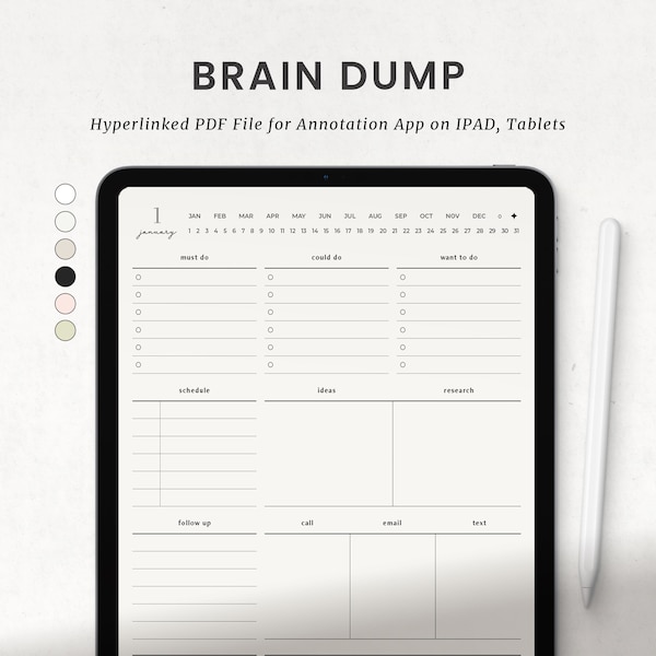 Brain Dump Template - Etsy