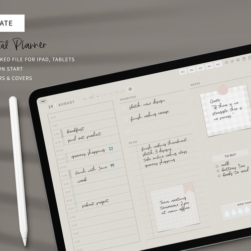 Undated Minimalist Digital Planner Goodnotes Planner Ipad - Etsy