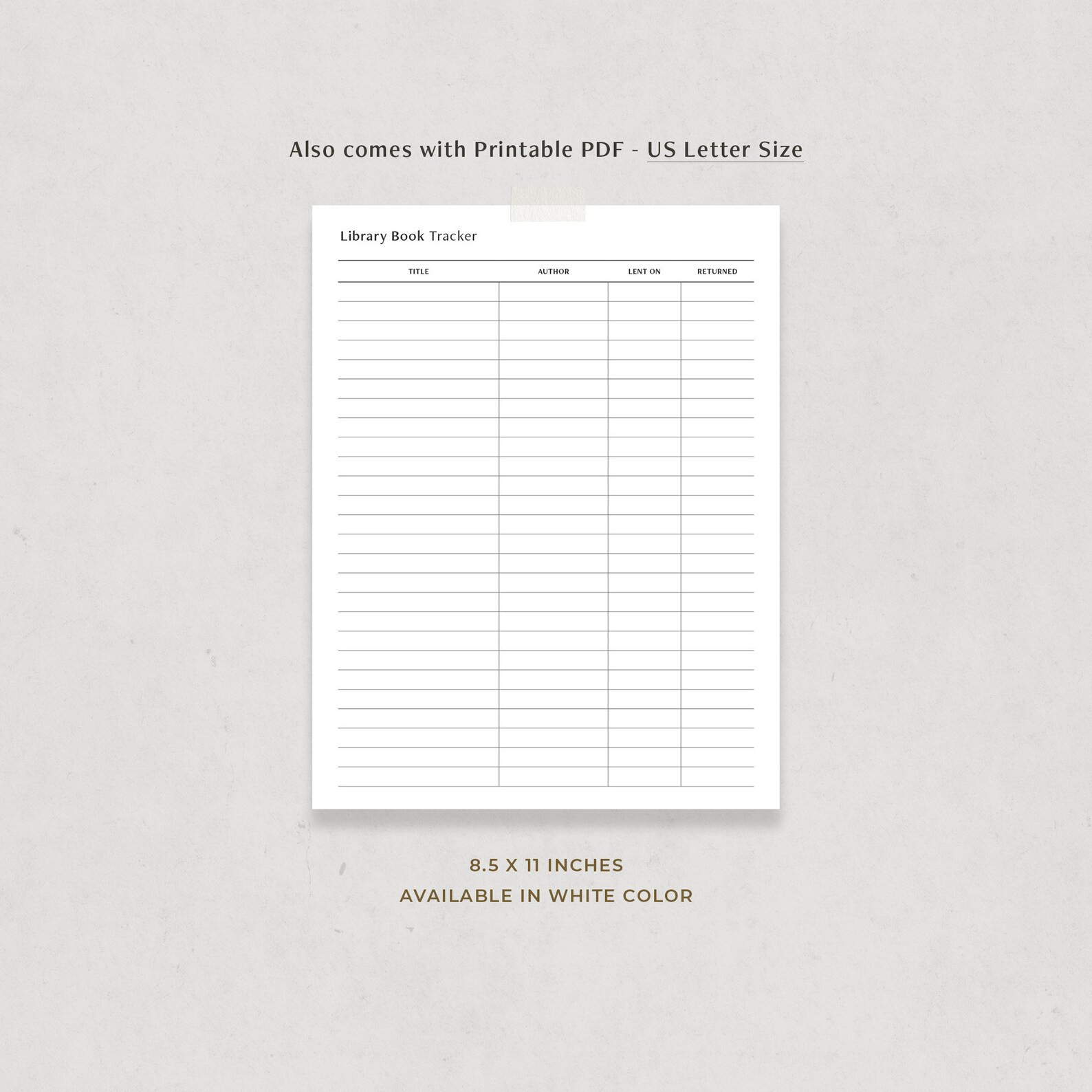 Library Book Tracker Digital Inserts, Book Return Log, Library Log ...