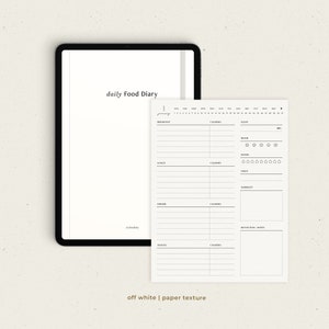 Daily Food Diary Journal, Fitness Digital Planner Template for ...