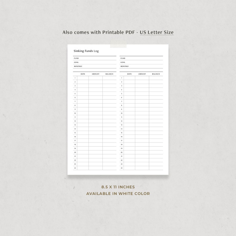 Sinking Funds Tracker Digital Saving Log Finance Template - Etsy