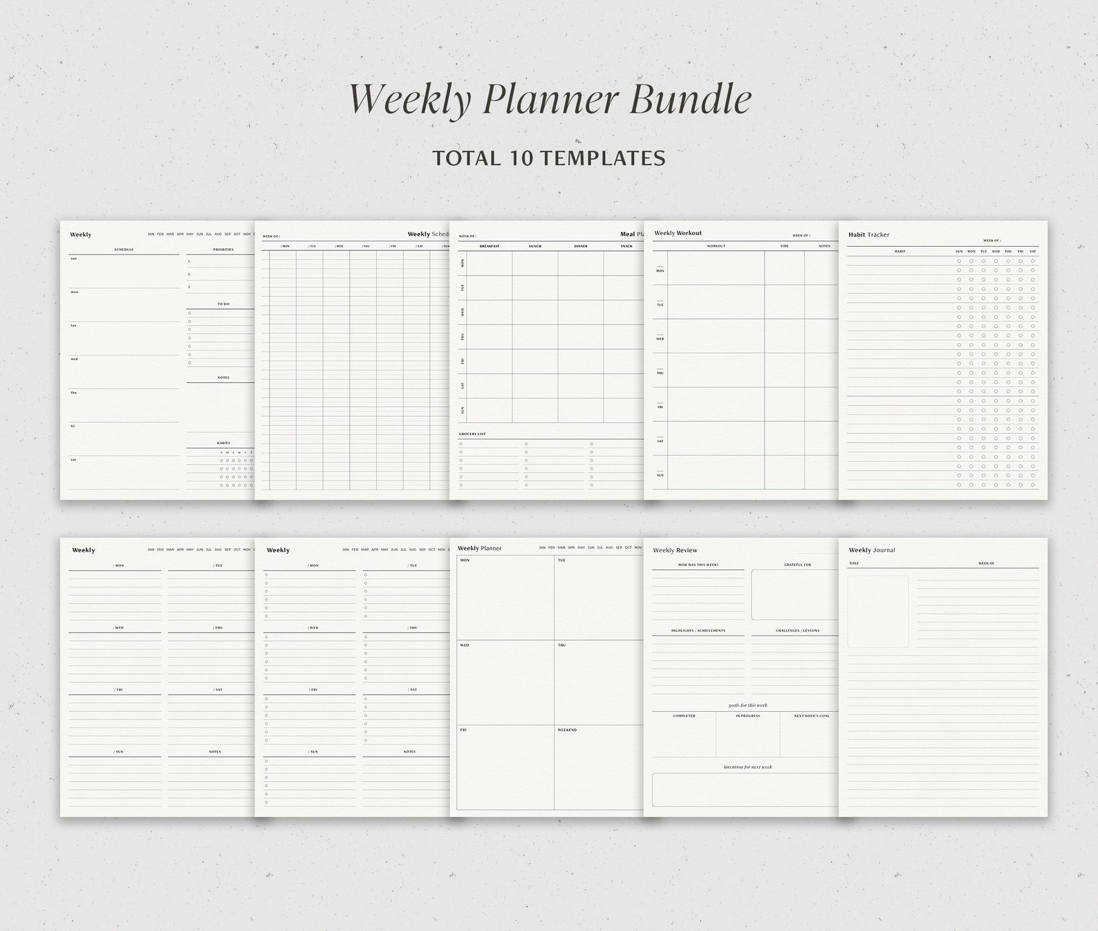 Digital Weekly Planner Bundle Template, Weekly Goodnotes Planner ...
