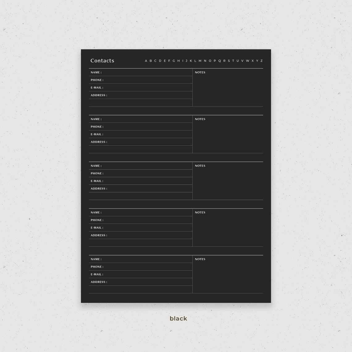 Contact List Digital Template Address Tracker Address Book - Etsy