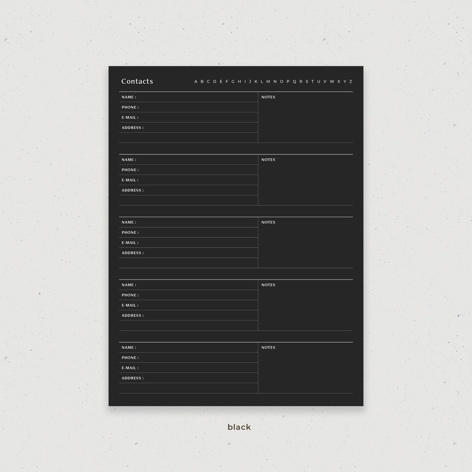 Contact List Digital Template Address Tracker Address Book - Etsy