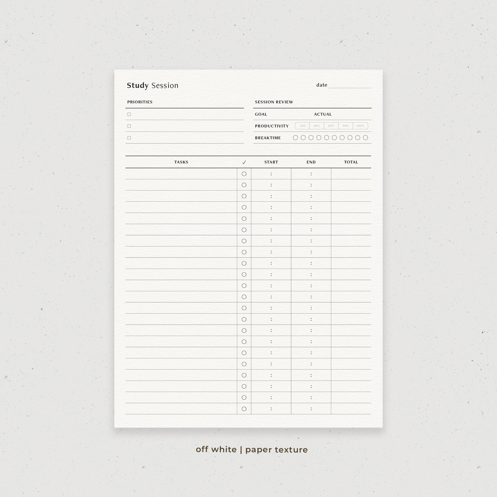 Study Session Planner Student Planner Academic Digital - Etsy