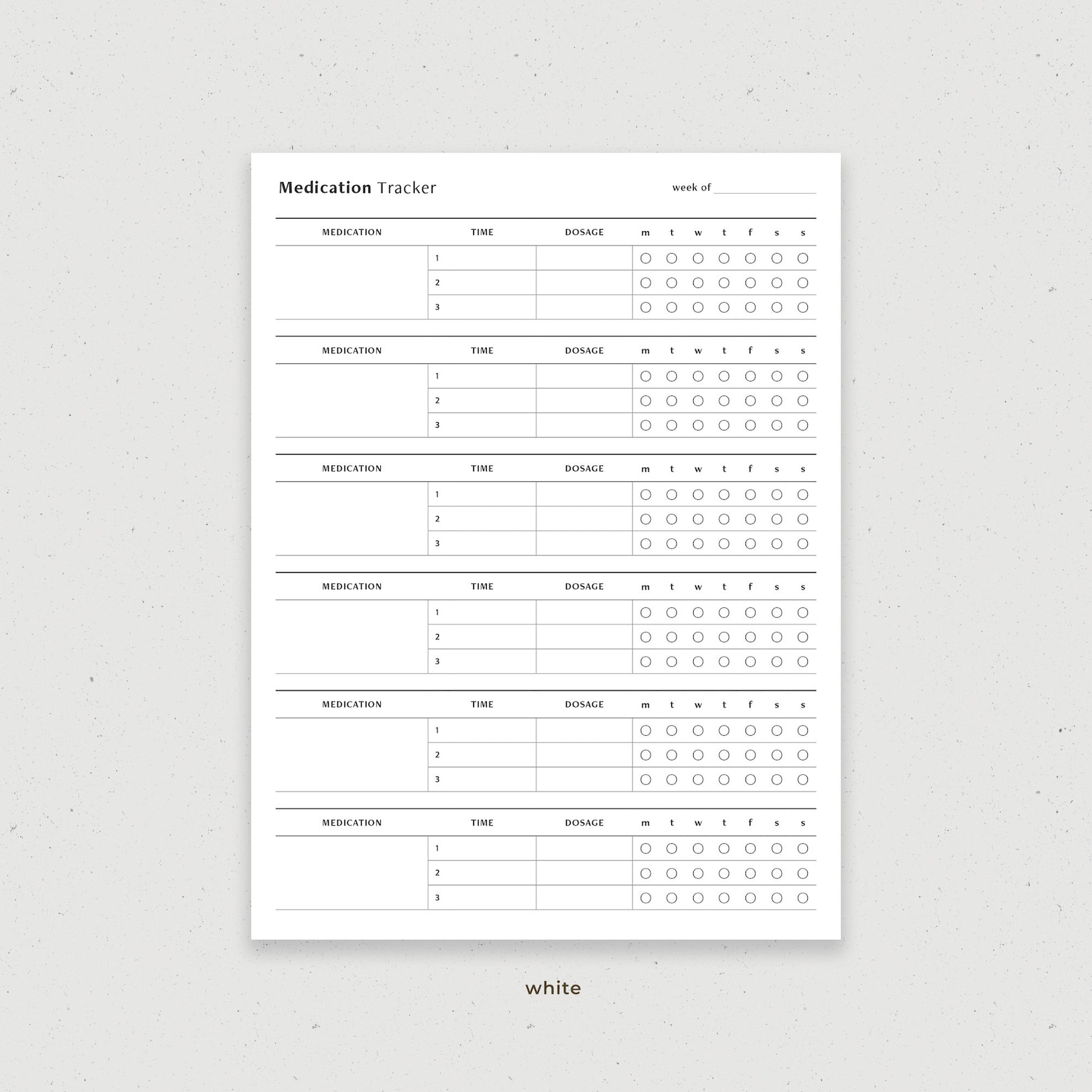 Medication Tracker, Vitamin Supplement Log Digital Planner Template for ...